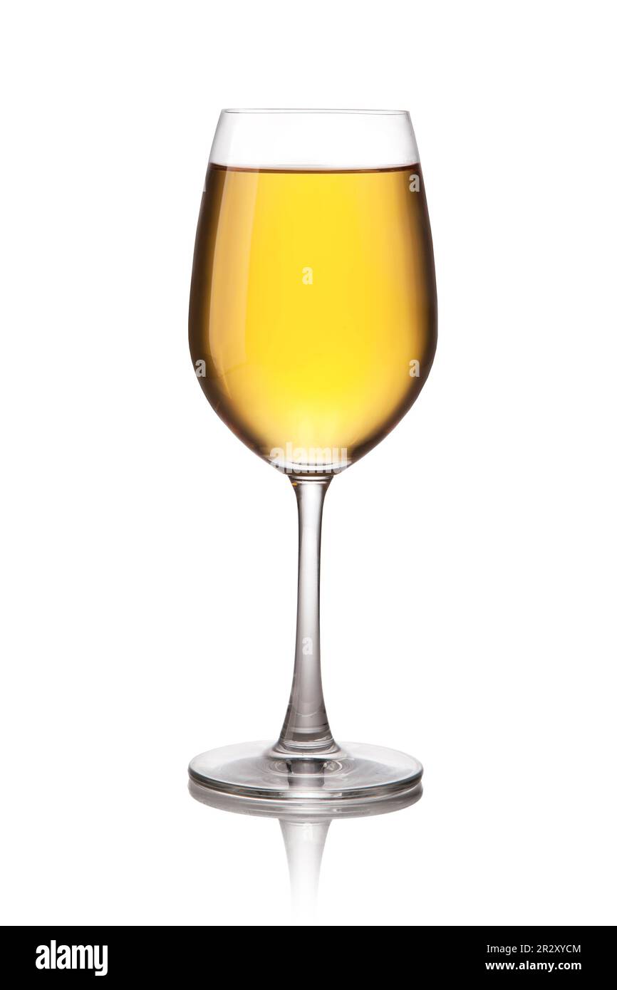 Glass of white wine isolated on a white background Stock Photo - Alamy
