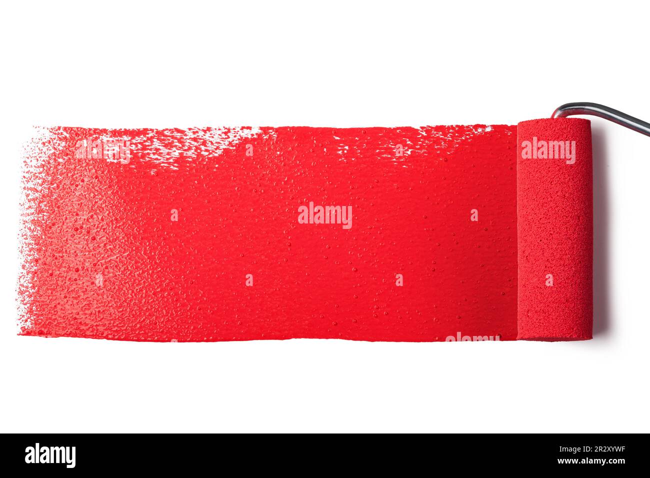 roller brush with red paint Stock Photo - Alamy