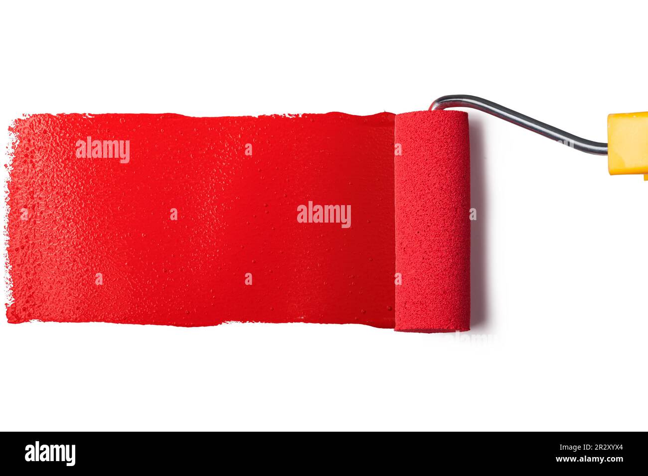 roller brush with red paint Stock Photo - Alamy