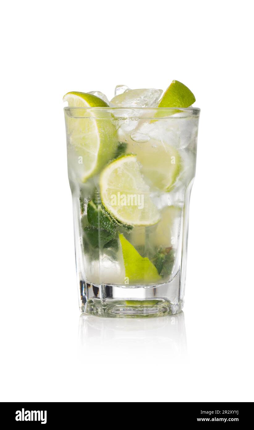 cold fresh lemonade. Isolated on white background Stock Photo - Alamy