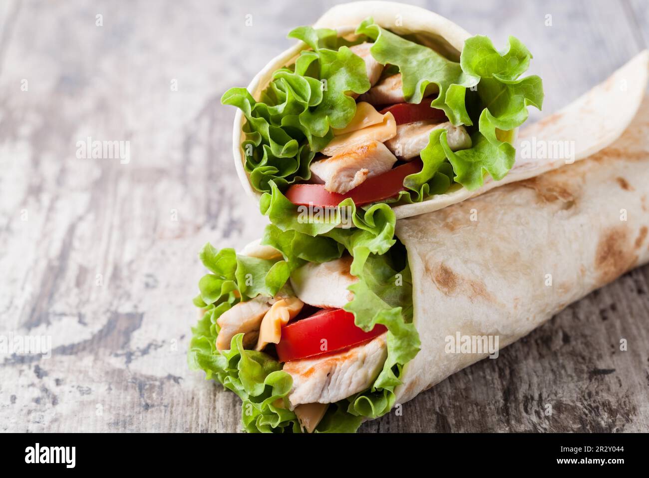 Chicken fajita wrap sandwich Stock Photo - Alamy