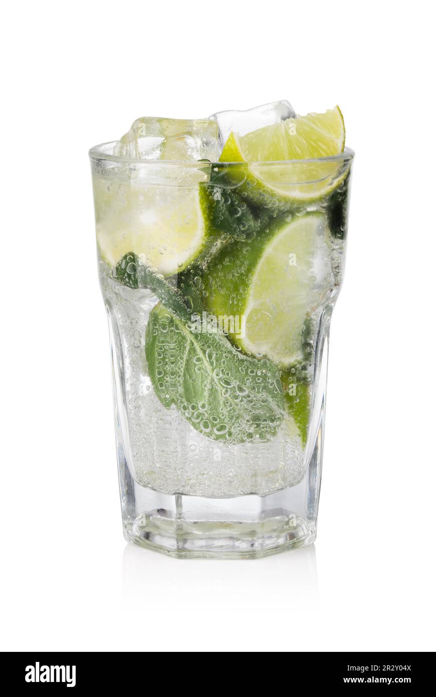 cold fresh lemonade. Isolated on white background Stock Photo - Alamy