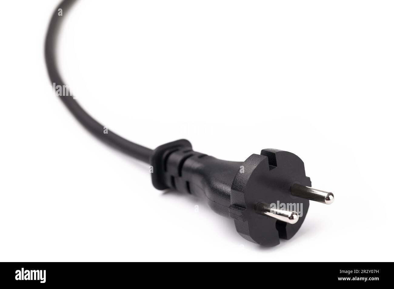 Black electric cable isolated on white Stock Photo - Alamy