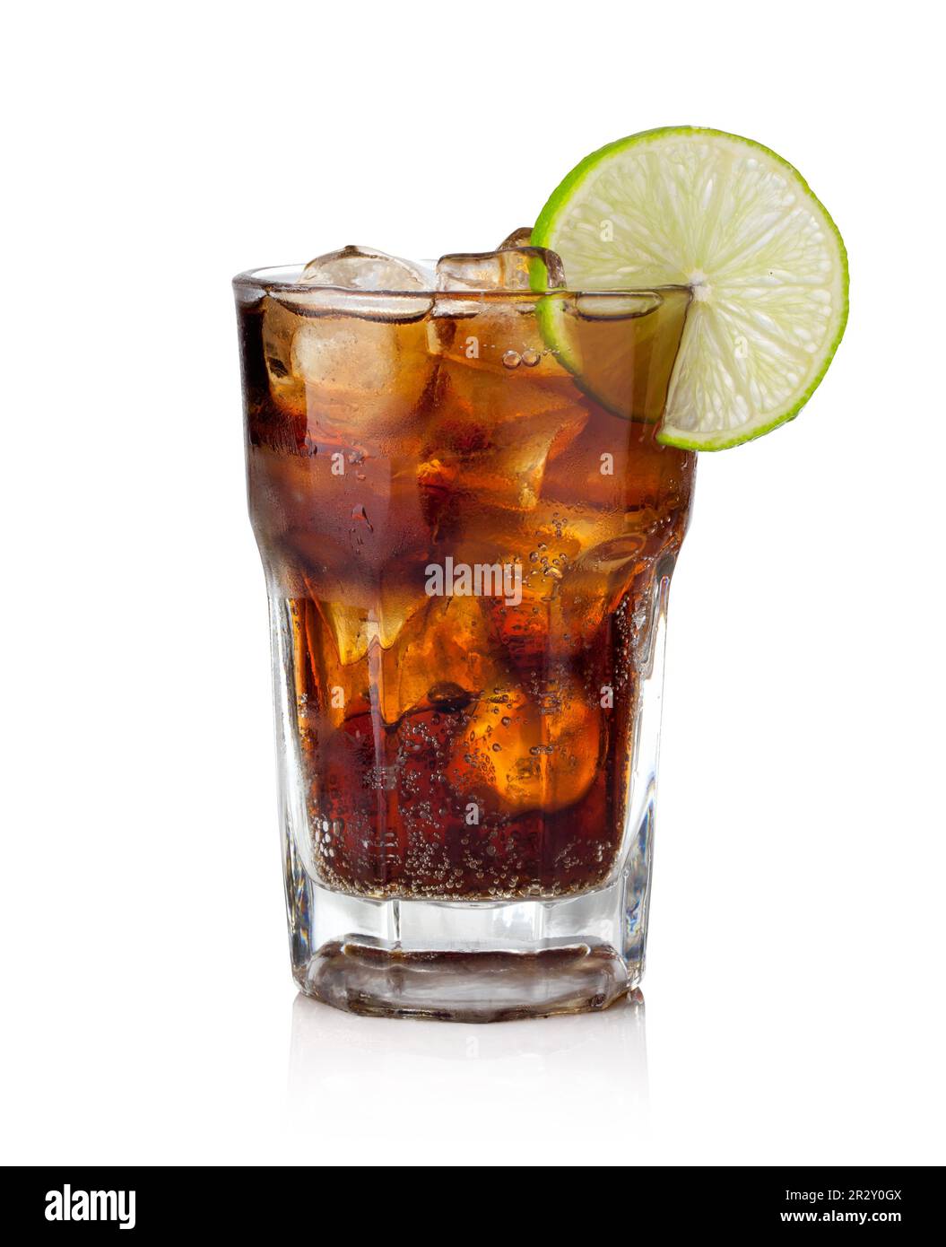 Cuba Libre Drink with lime on a white background Stock Photo - Alamy