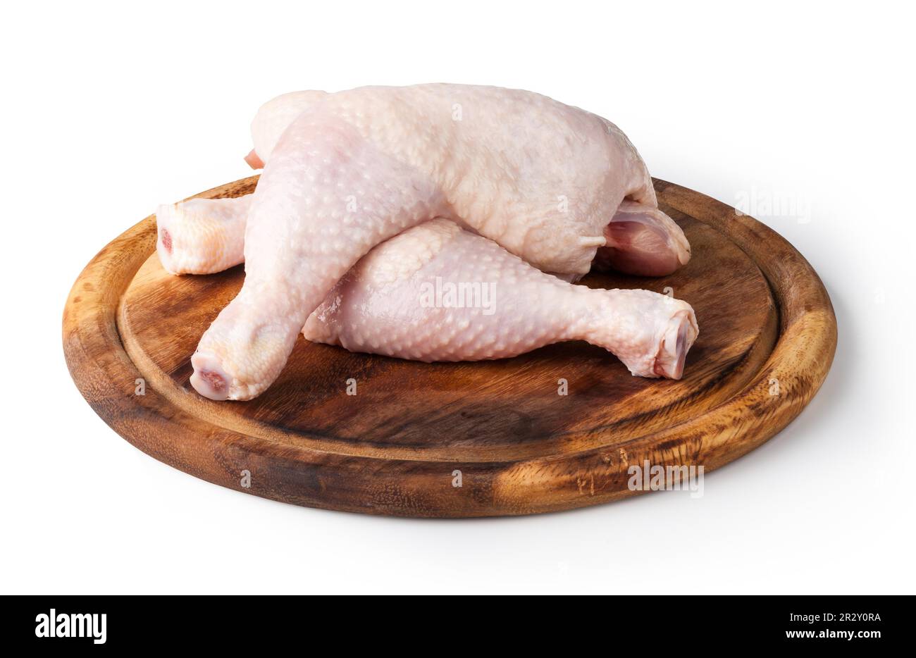 Pieces of raw chicken meat on a white background Stock Photo - Alamy