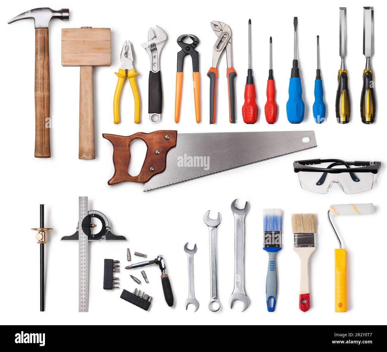 Tools collection isolated on white background Stock Photo - Alamy