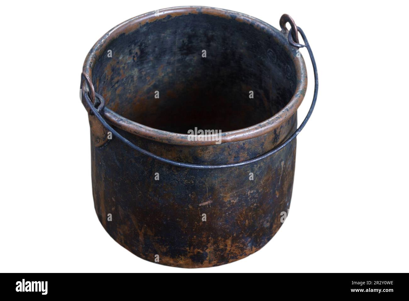 WWI era antique brass military mess tin. Isolated on a white background ...