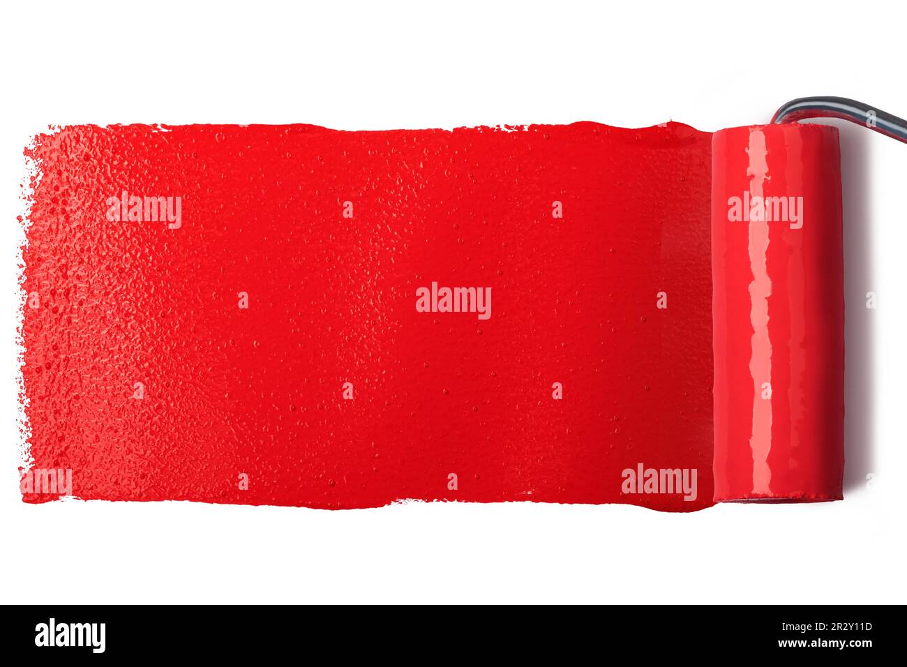roller brush with red paint Stock Photo - Alamy