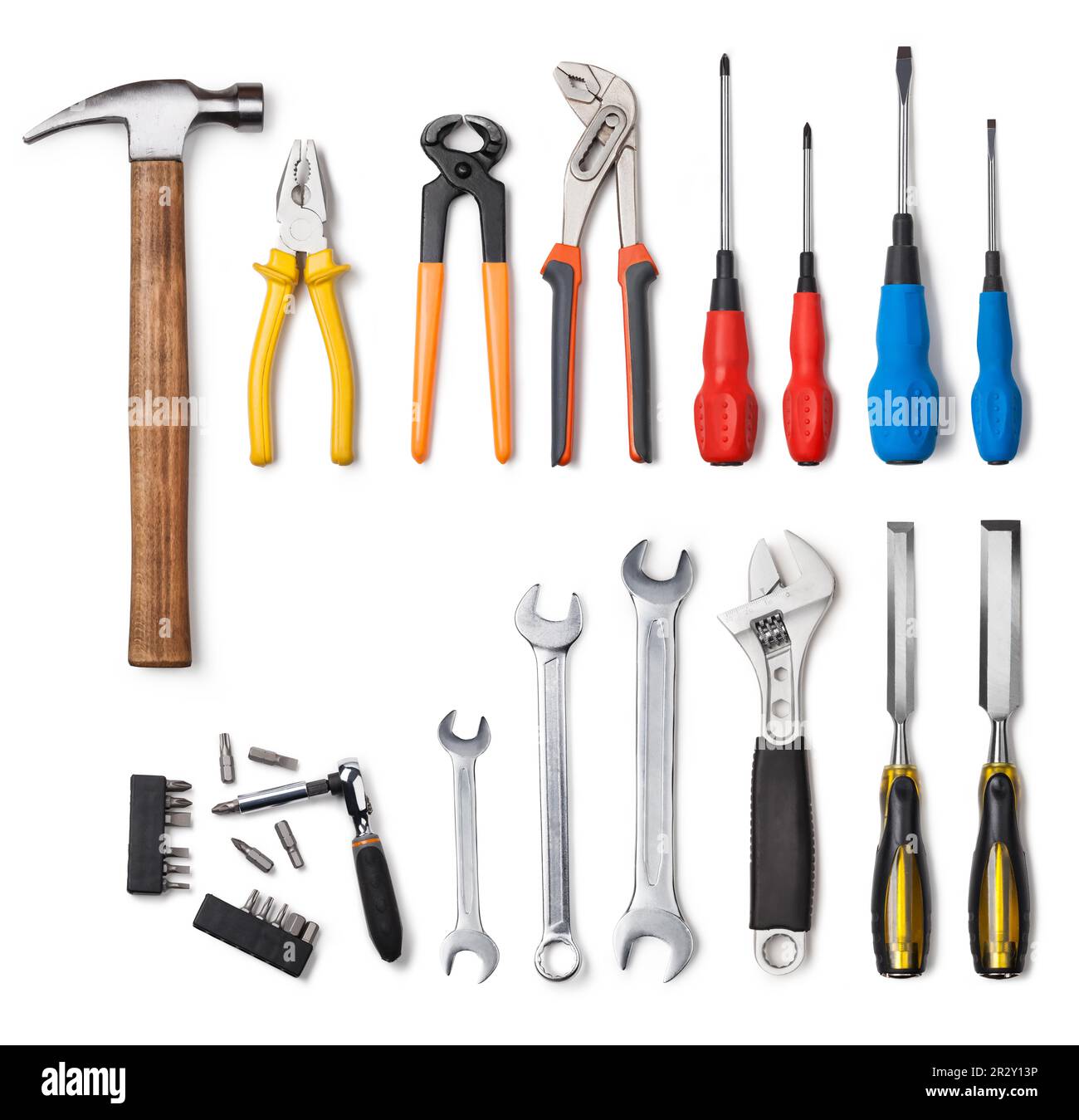 Tools collection isolated on white background Stock Photo - Alamy