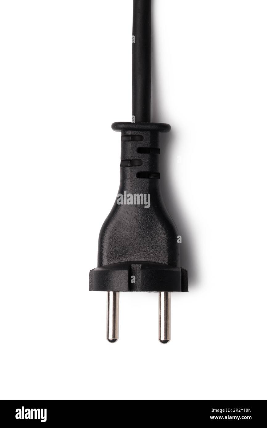 Black electric cable isolated on white Stock Photo - Alamy