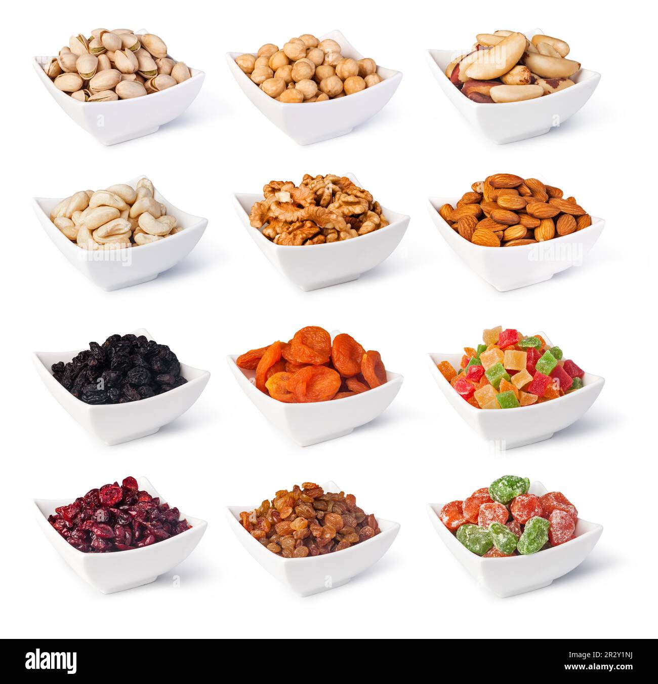 Nuts and dried berries collection isolated on a white background Stock ...