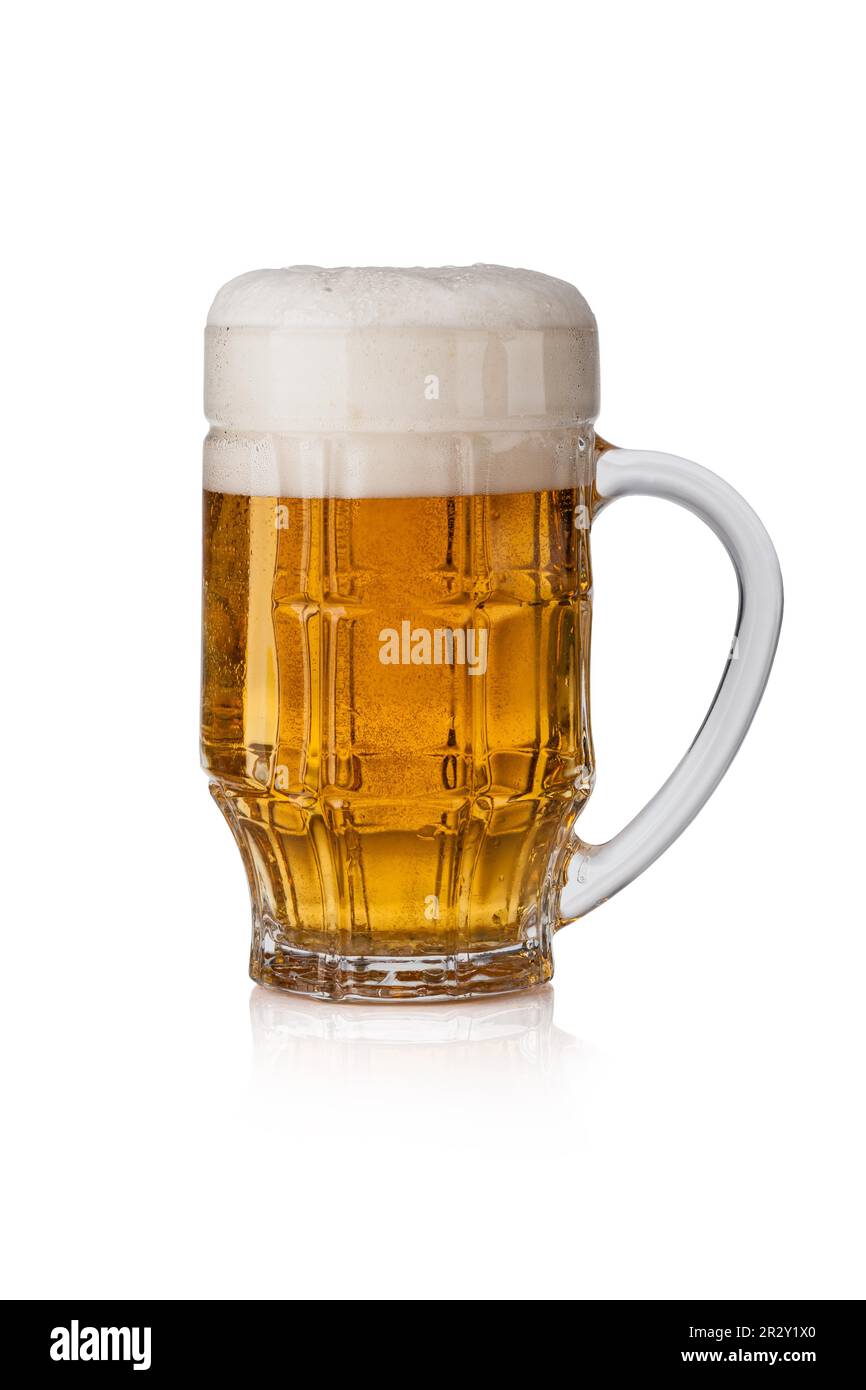 Glass of beer isolated on a white background Stock Photo - Alamy