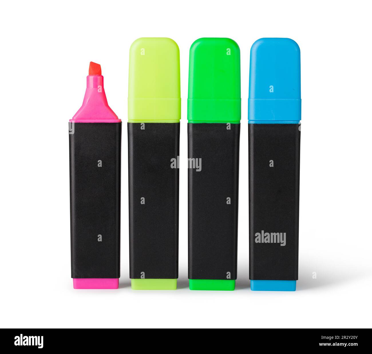 Colored markers isolated on white background Stock Photo - Alamy