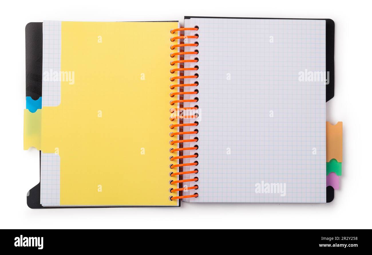 Open Blank Page notebook on white background Stock Photo - Alamy
