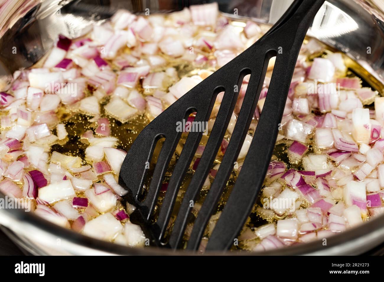 Close up view of the fried onion and Stock Photo - Alamy