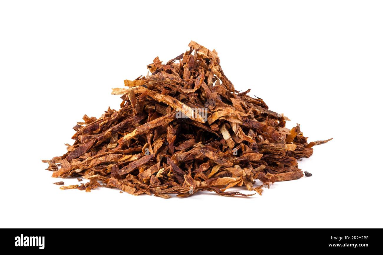 dried smoking tobacco. Isolated on a white background Stock Photo - Alamy