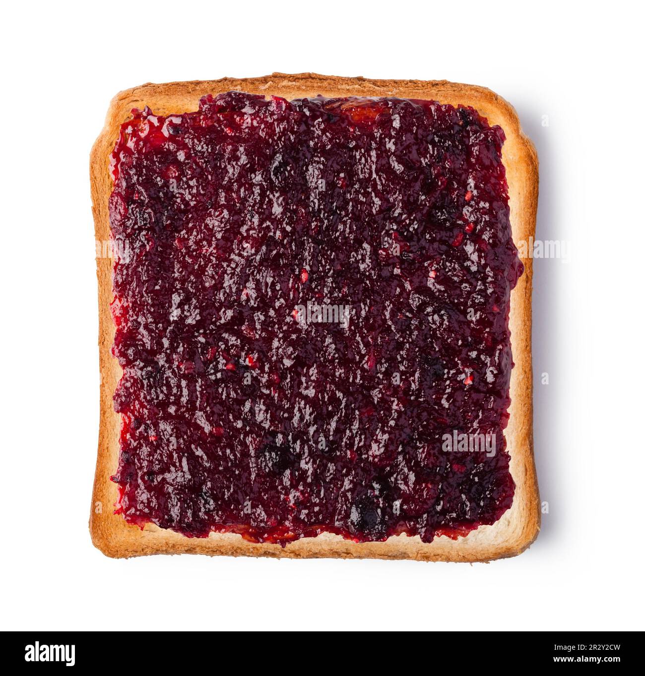 jam on a slice of Toast. Isolated on a white background Stock Photo - Alamy