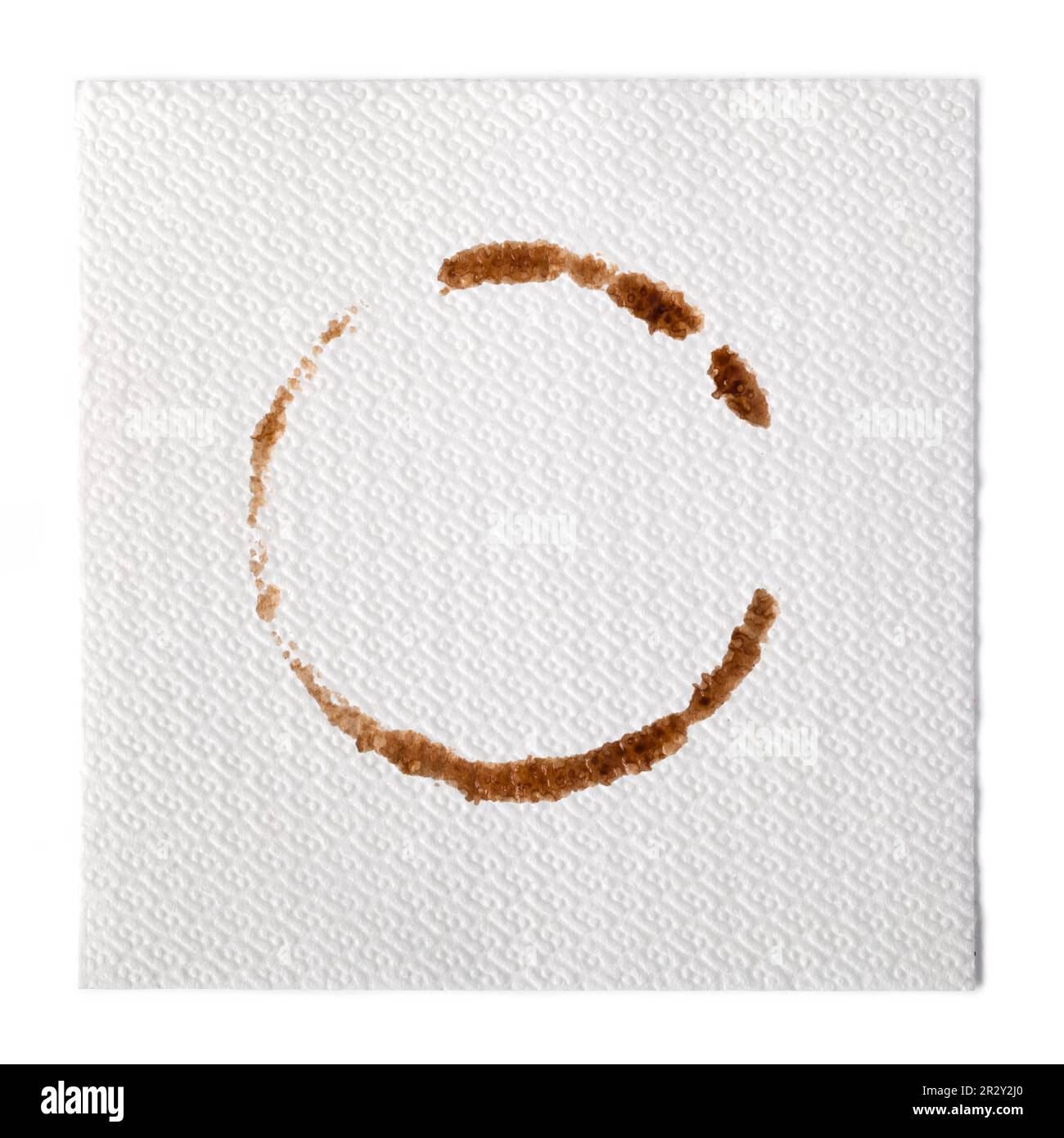 paper Napkin with a coffee stain isolated on white background Stock ...