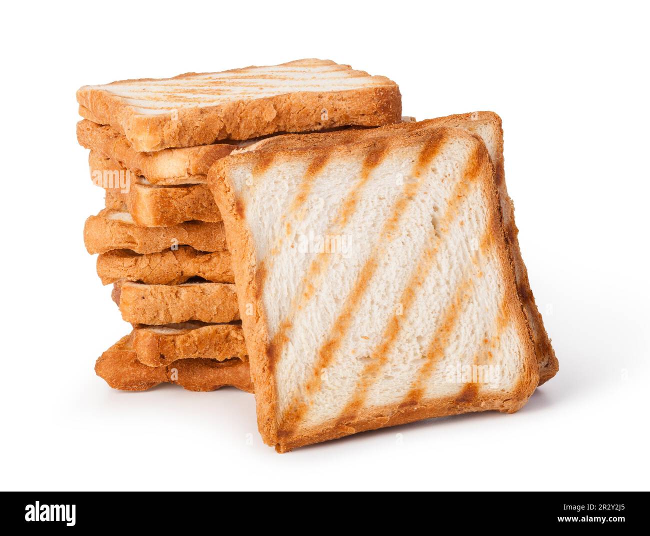 toasted bread isolated on white background Stock Photo - Alamy