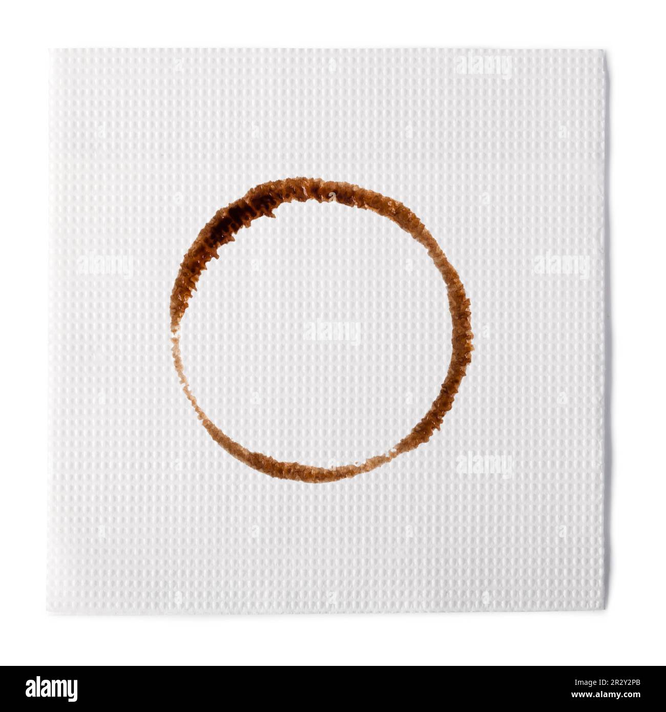 paper Napkin with a coffee stain isolated on white background Stock ...