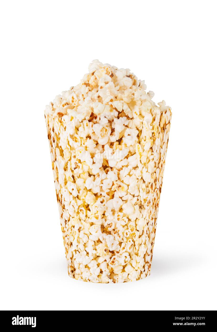 Popcorn in cardboard box on white background Stock Photo - Alamy