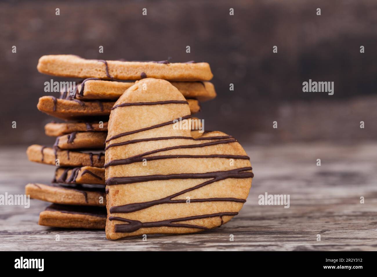 Heart shape cookies on white background Stock Photo - Alamy
