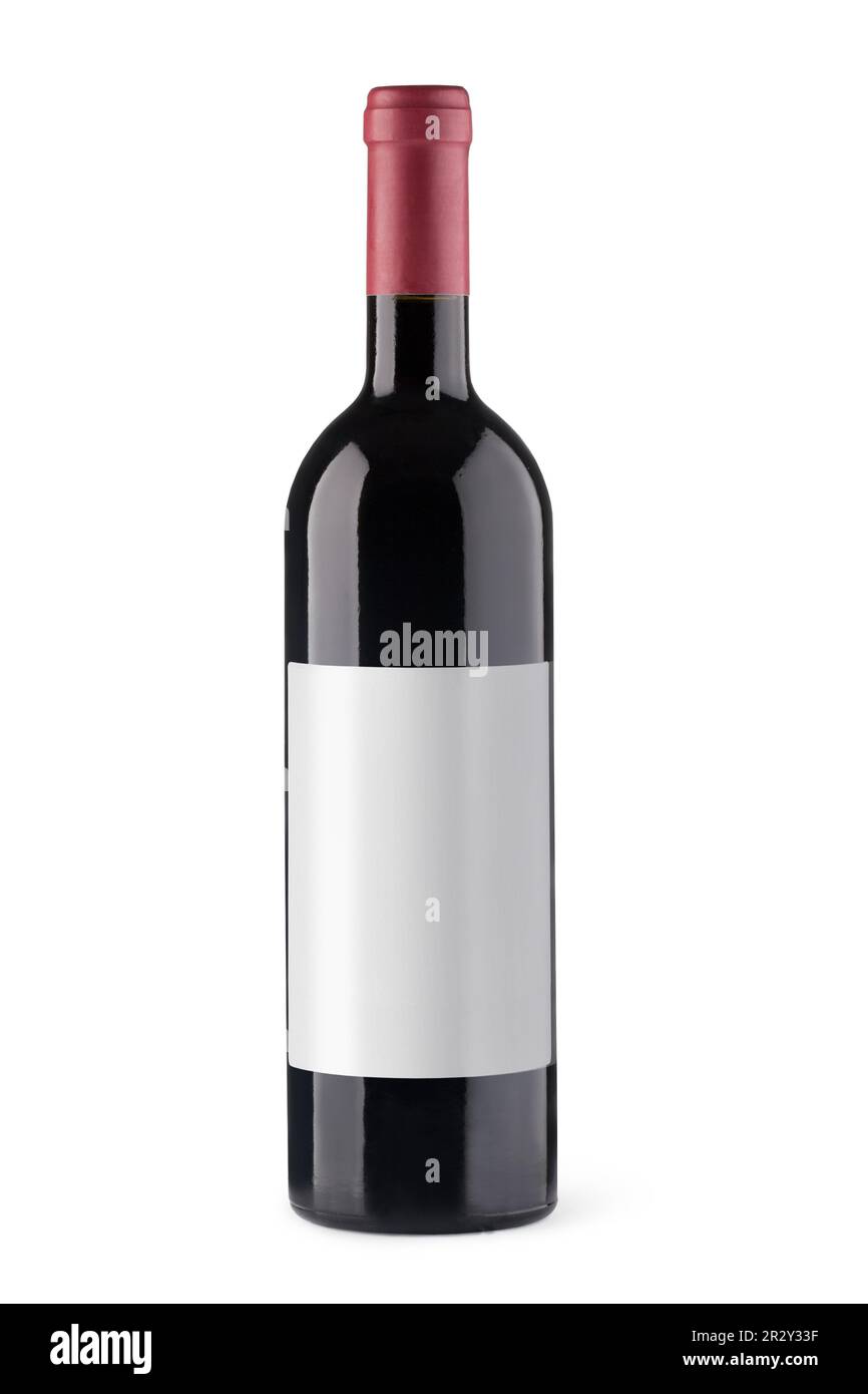 red wine bottles isolated on white background Stock Photo - Alamy