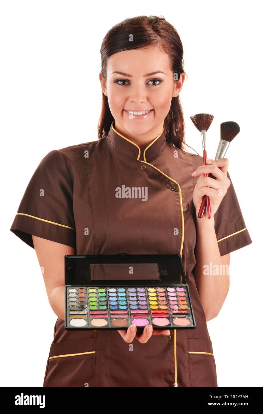 Professional beautician holding brushes hi-res stock photography and ...