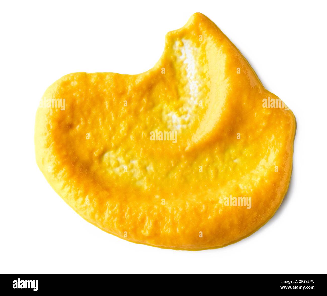 yellow vegetable puree isolated on white background, top view Stock ...
