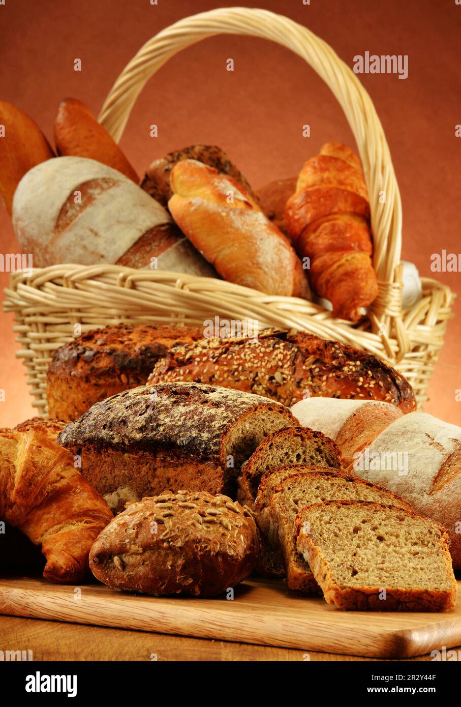 Wicker basket different bread hi-res stock photography and images - Alamy