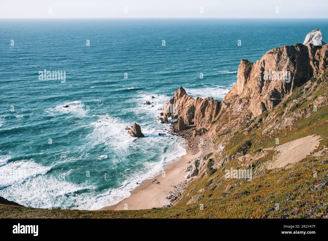 Cape Roca in Sintra, Portugal - the westernmost point of Europe Stock ...