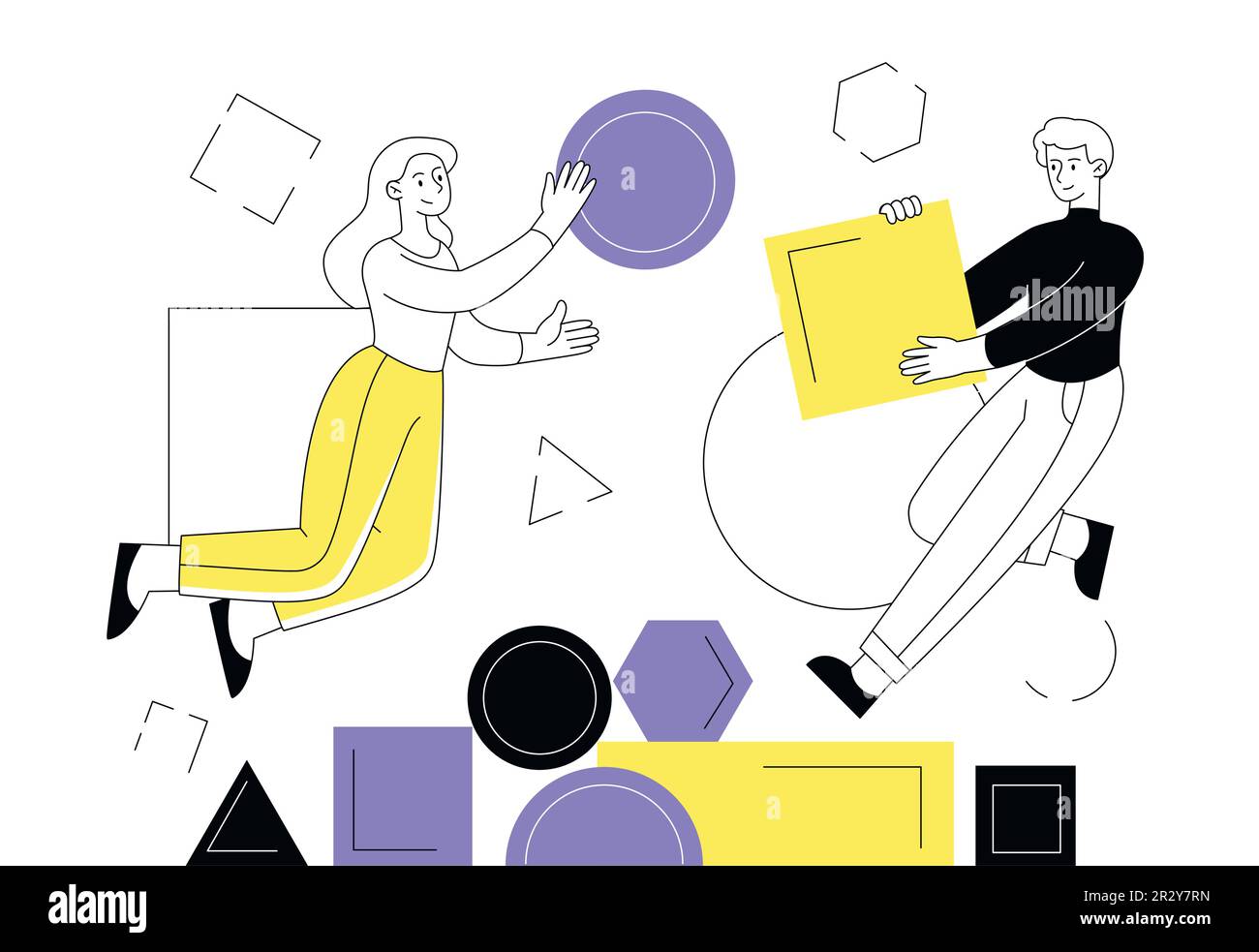 Team building figures Stock Vector Images - Alamy