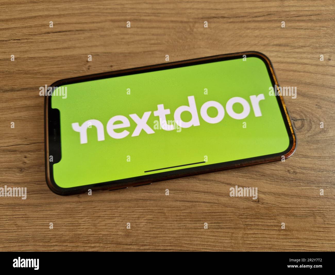 Konskie, Poland - May 20, 2023: Nextdoor social networking service logo ...