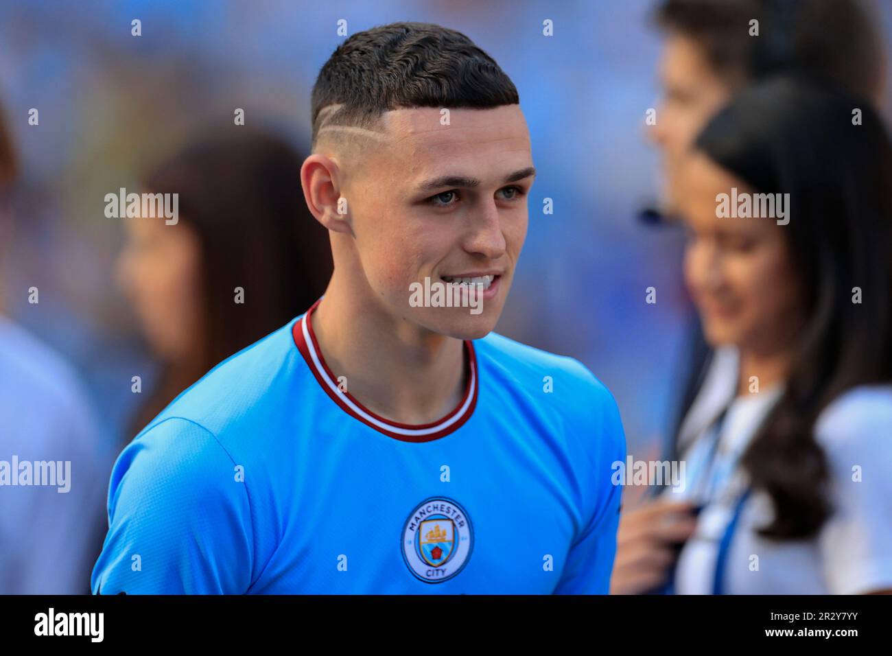 Manchester, UK. 21st May, 2023. Phil Foden #47 of Manchester City walks ...