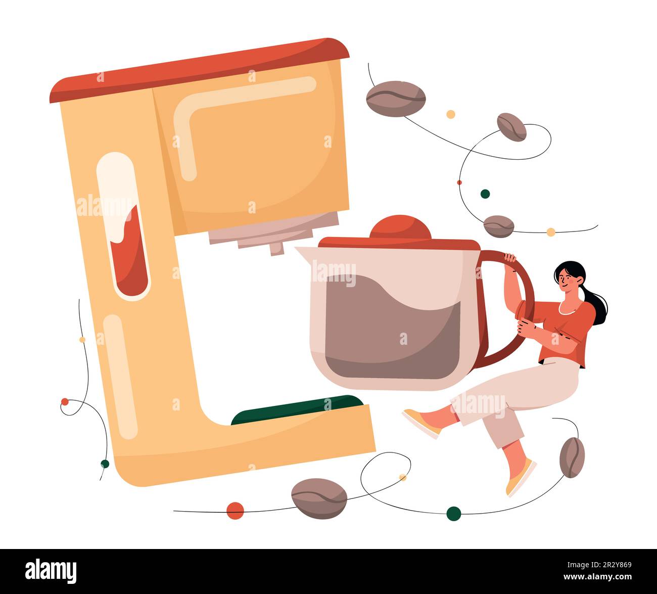 Woman serving coffee Cut Out Stock Images & Pictures - Alamy