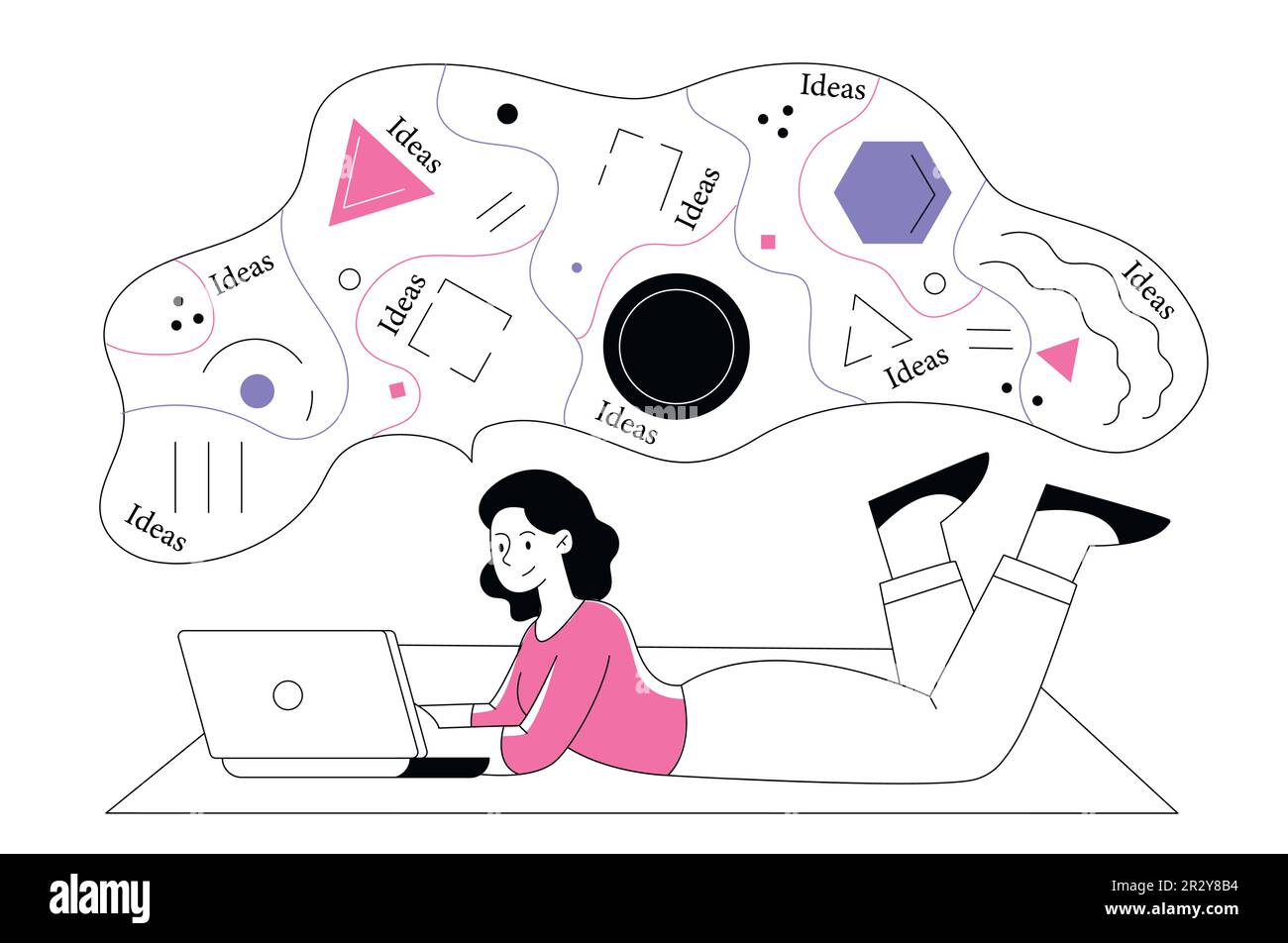 Creative thinking woman laptop Stock Vector Images - Alamy