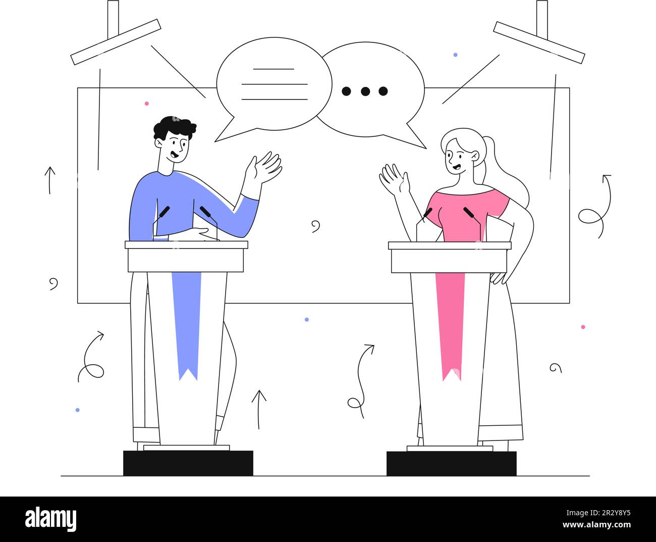 Cartoon illustration politician character giving hi-res stock ...