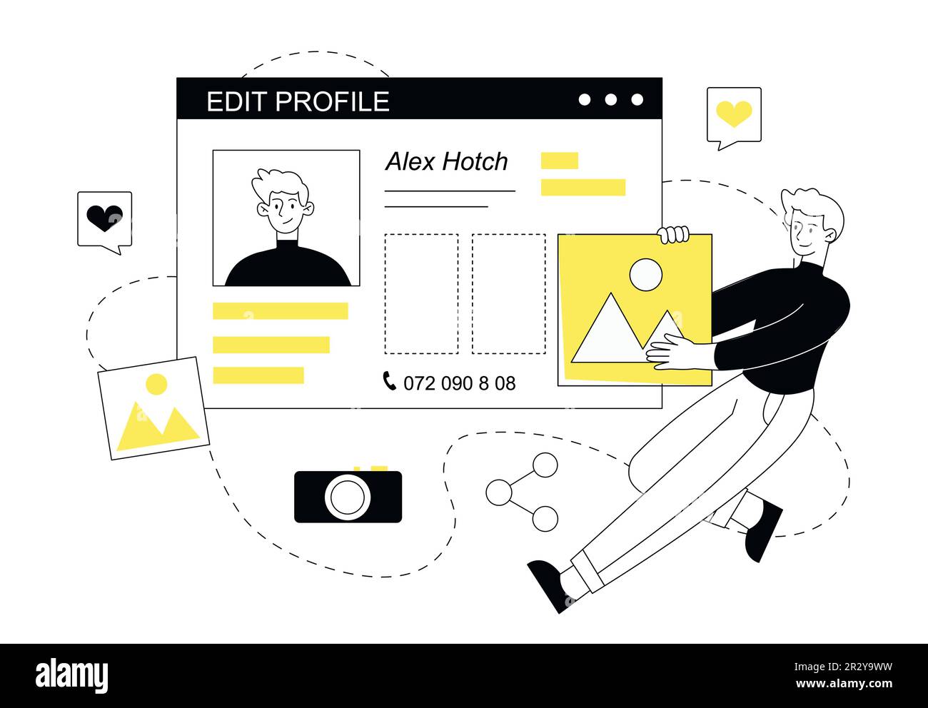 Edit your profile concept Stock Vector Image & Art - Alamy