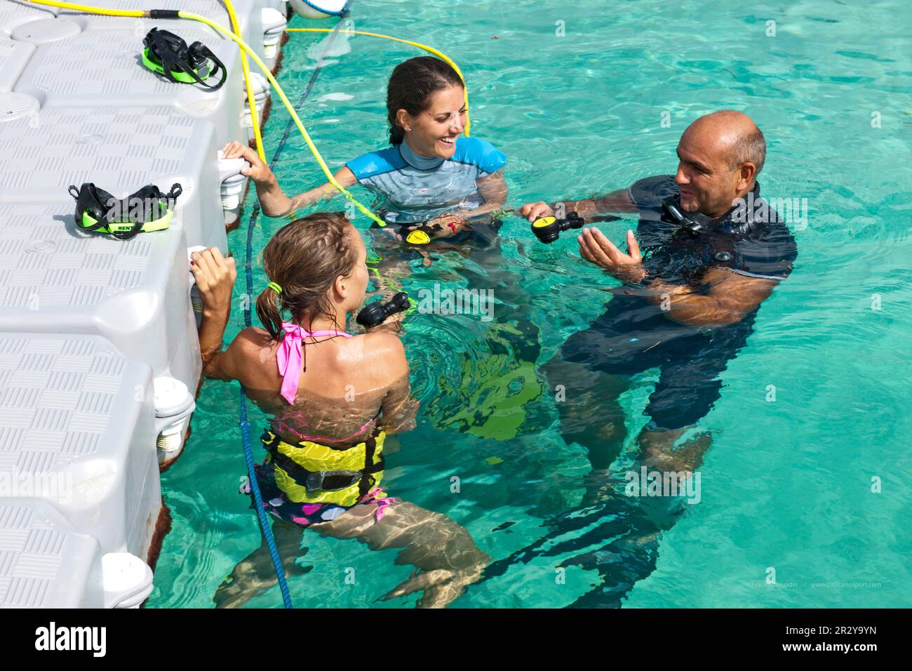 Snuba underwater sports, mix of snorkelling and scuba diving, Dominican ...