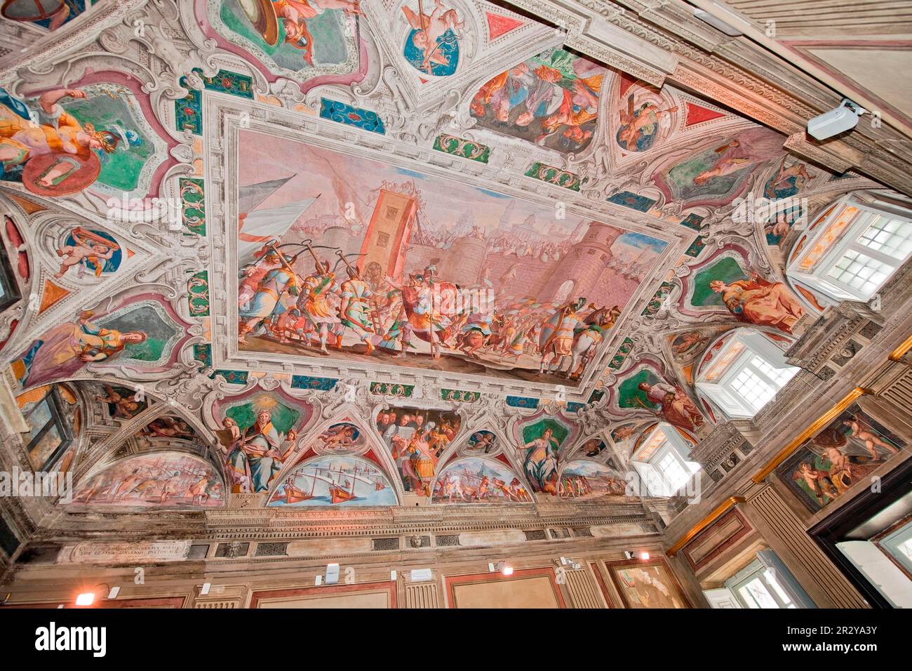 Palazzo Rosso, Europe/, fresco, ceiling fresco, Genoa, Liguria, Italy ...
