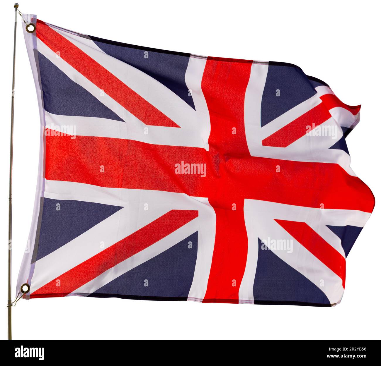 Flag of united kingdom flying over white Stock Photo - Alamy