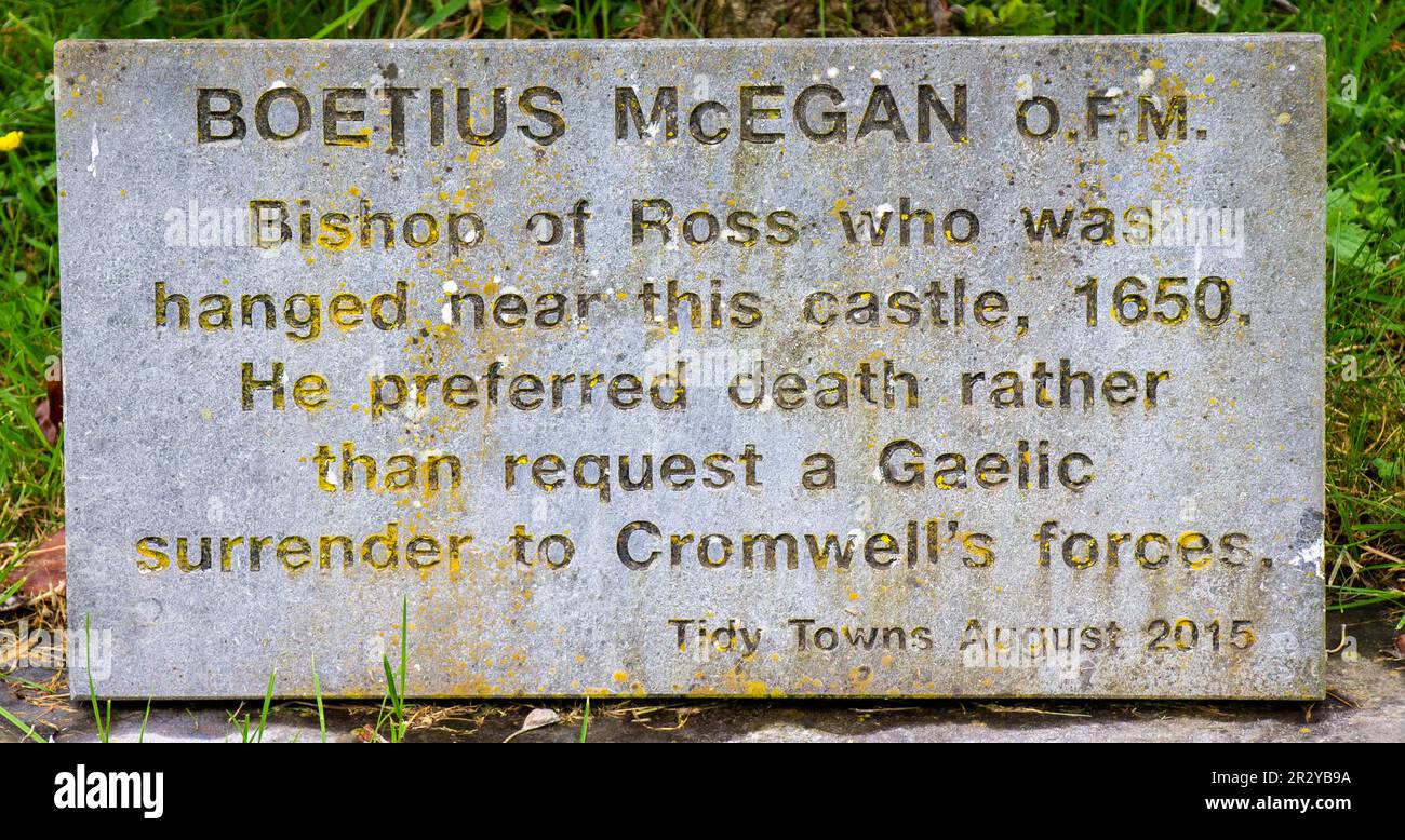 Bishop Ross hanging memorial stone Stock Photo - Alamy