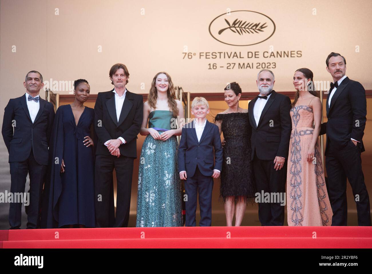 Cannes, France. 21st May, 2023. Gabrielle Tana, Karim Ainouz, Alicia ...