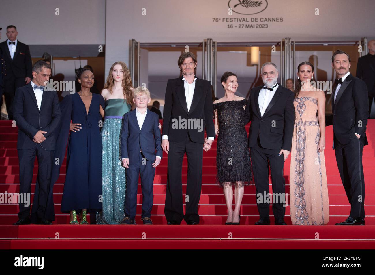 Cannes, France. 21st May, 2023. Gabrielle Tana, Karim Ainouz, Alicia ...