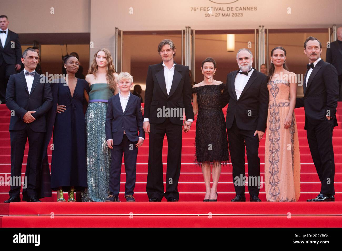 Cannes, France. 21st May, 2023. Gabrielle Tana, Karim Ainouz, Alicia ...