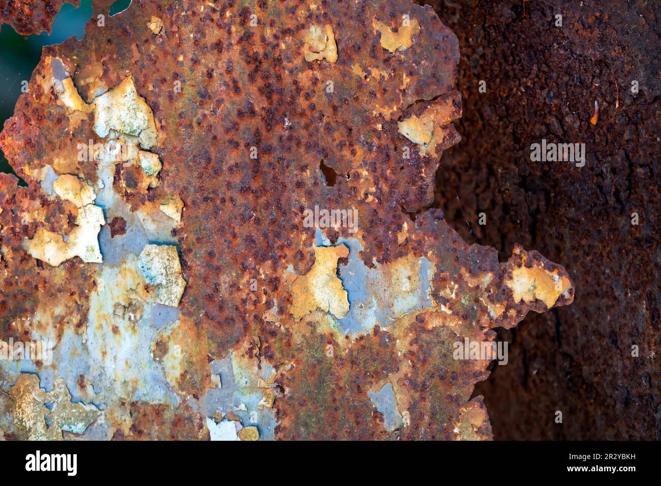 Old rusty sheet of peeling metal, texture, use as a background Stock ...