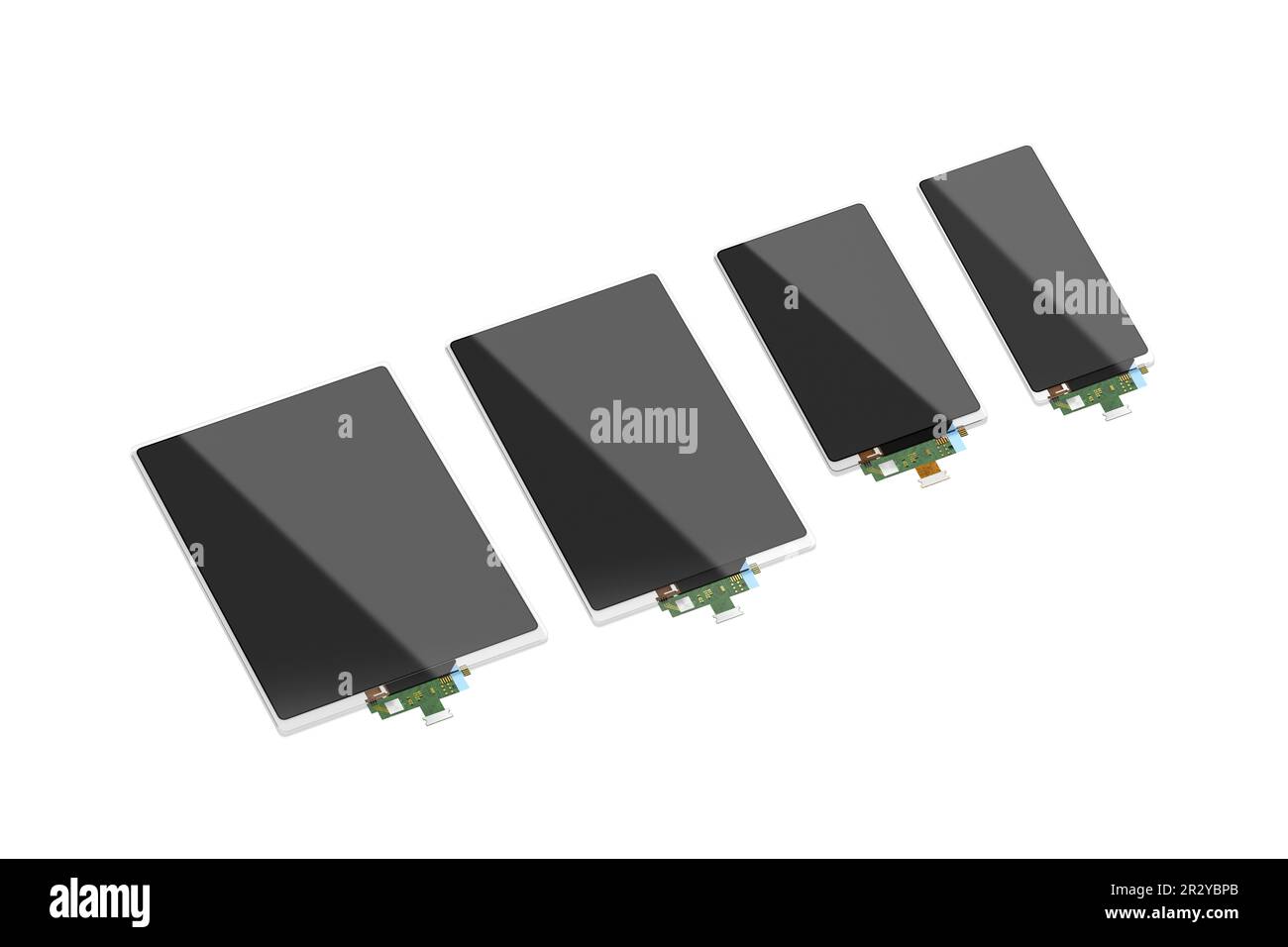 Blank black flexible rectangular display mockup, different size Stock ...