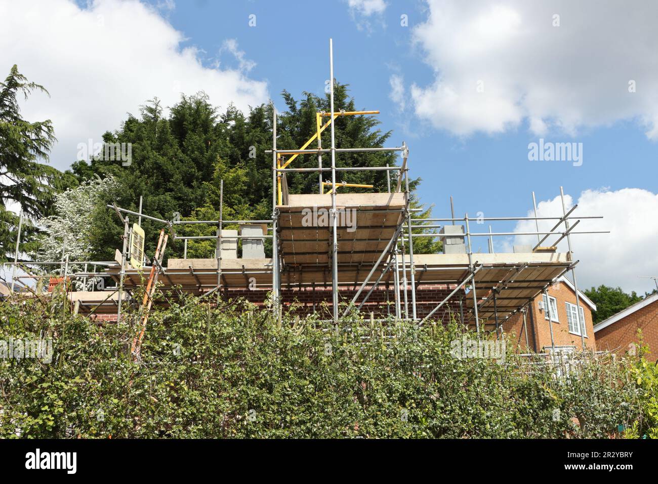 Suburban House construction, Sheffield England UK. Building works on ...