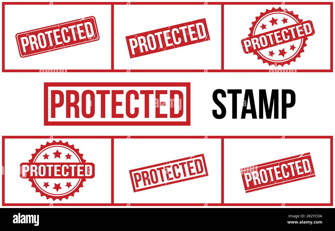 Protected Rubber Stamp Set Vector Stock Vector Image & Art - Alamy