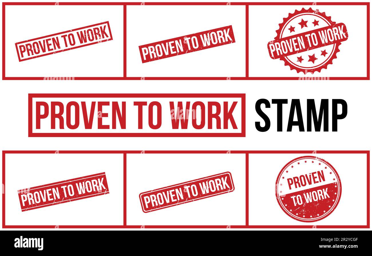 Proven to Work Rubber Stamp Set Vector Stock Vector Image & Art - Alamy